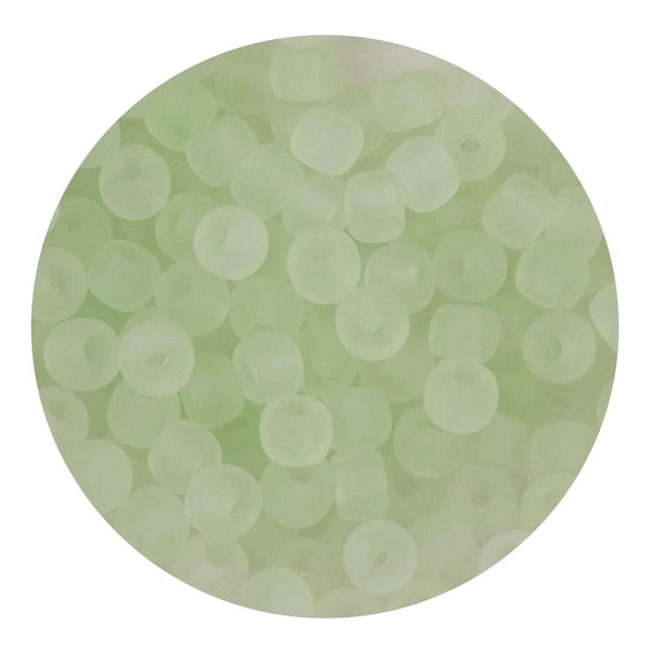 Glass Seed String Beads - Frosted Light Green (2mm) | Bulk Prices